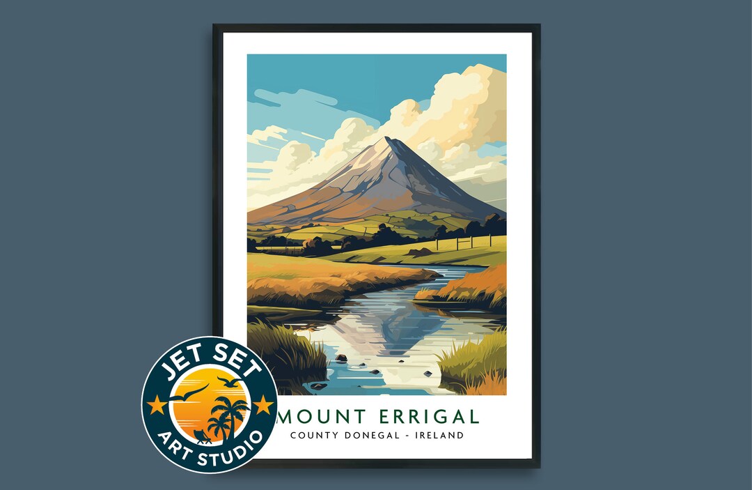 Mount Errigal Donegal Ireland Travel Print Poster Wall Art Wall Hanging ...