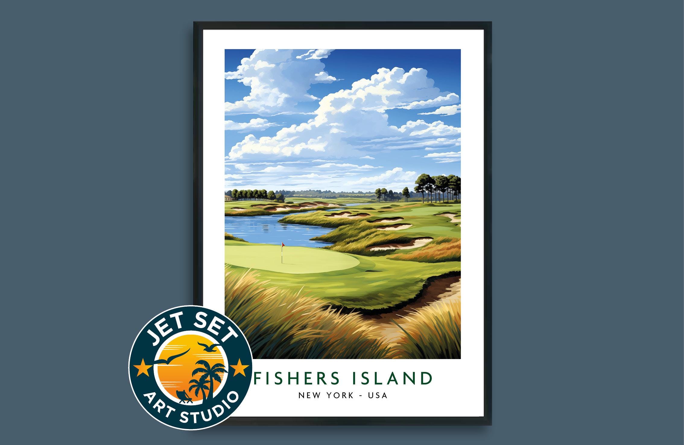 Fishers Island Golf Course Poster Print Wall Art Framed Unframed Canvas ...
