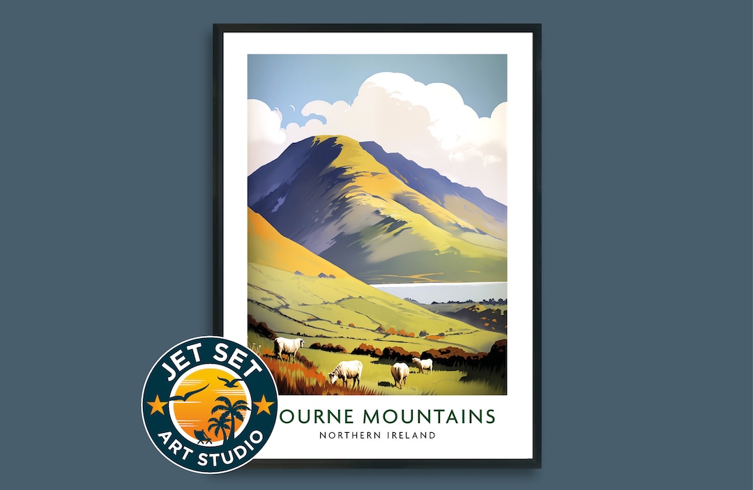Mourne Mountains Northern Ireland Travel Print Newcastle County Down ...