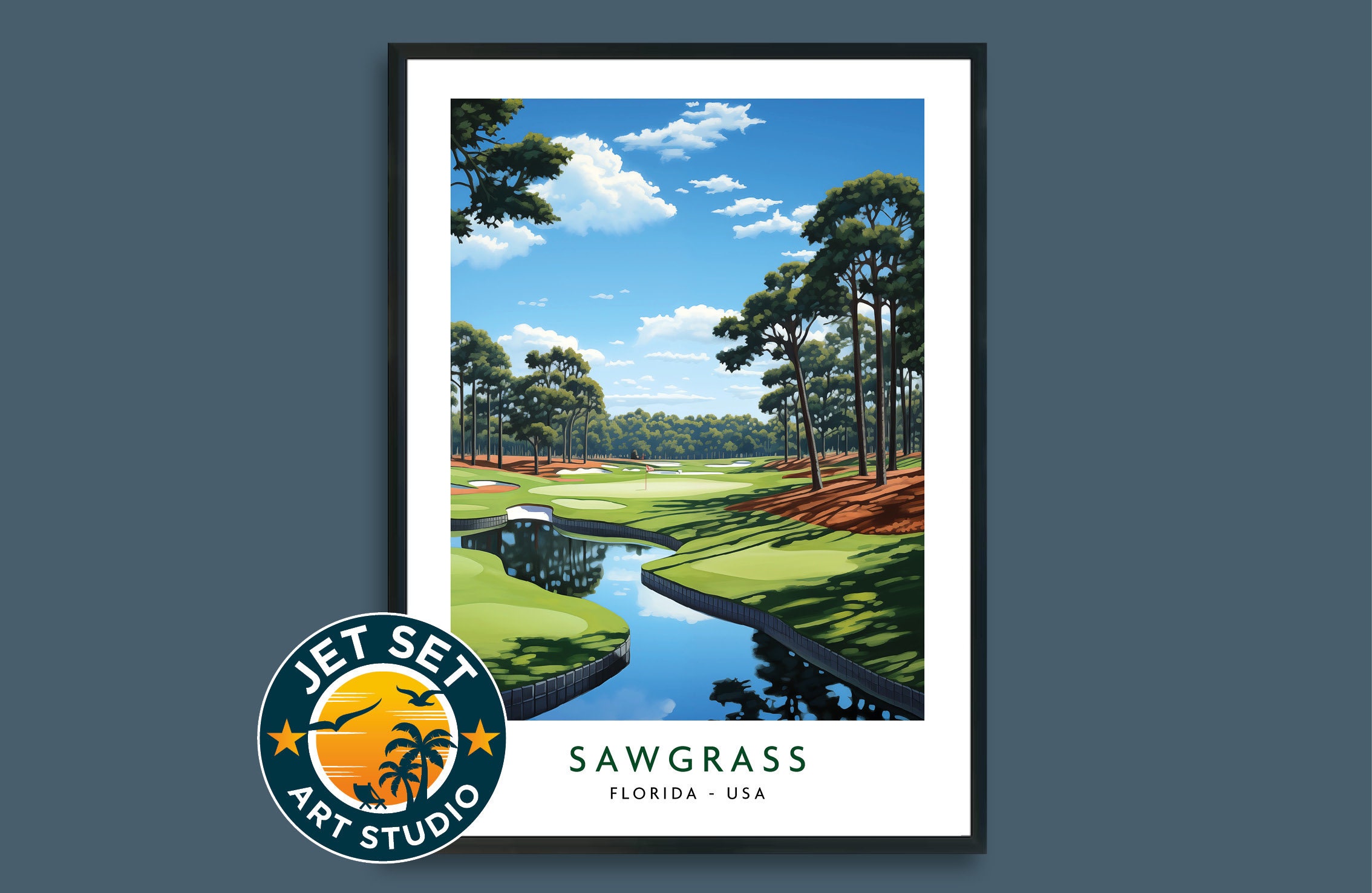 TPC Sawgrass Golf Course Poster Print Wall Art Framed Unframed Canvas ...
