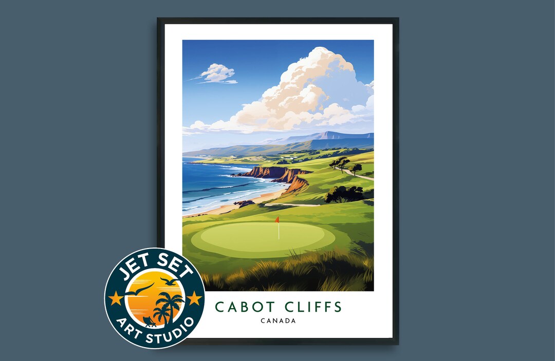 Cabot Cliffs Course Poster Print Canada Wall Art Framed Unframed Canvas ...
