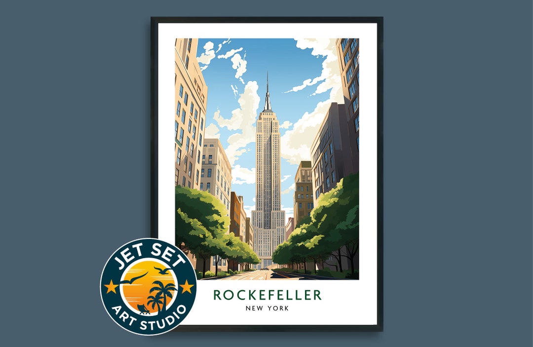 Rockefeller Building New York USA Travel Print Poster Wall Art Framed ...