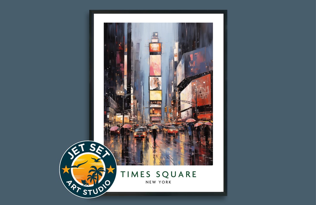 Times Square New York NYC Travel Print Poster Manhattan Wall Art Wall ...