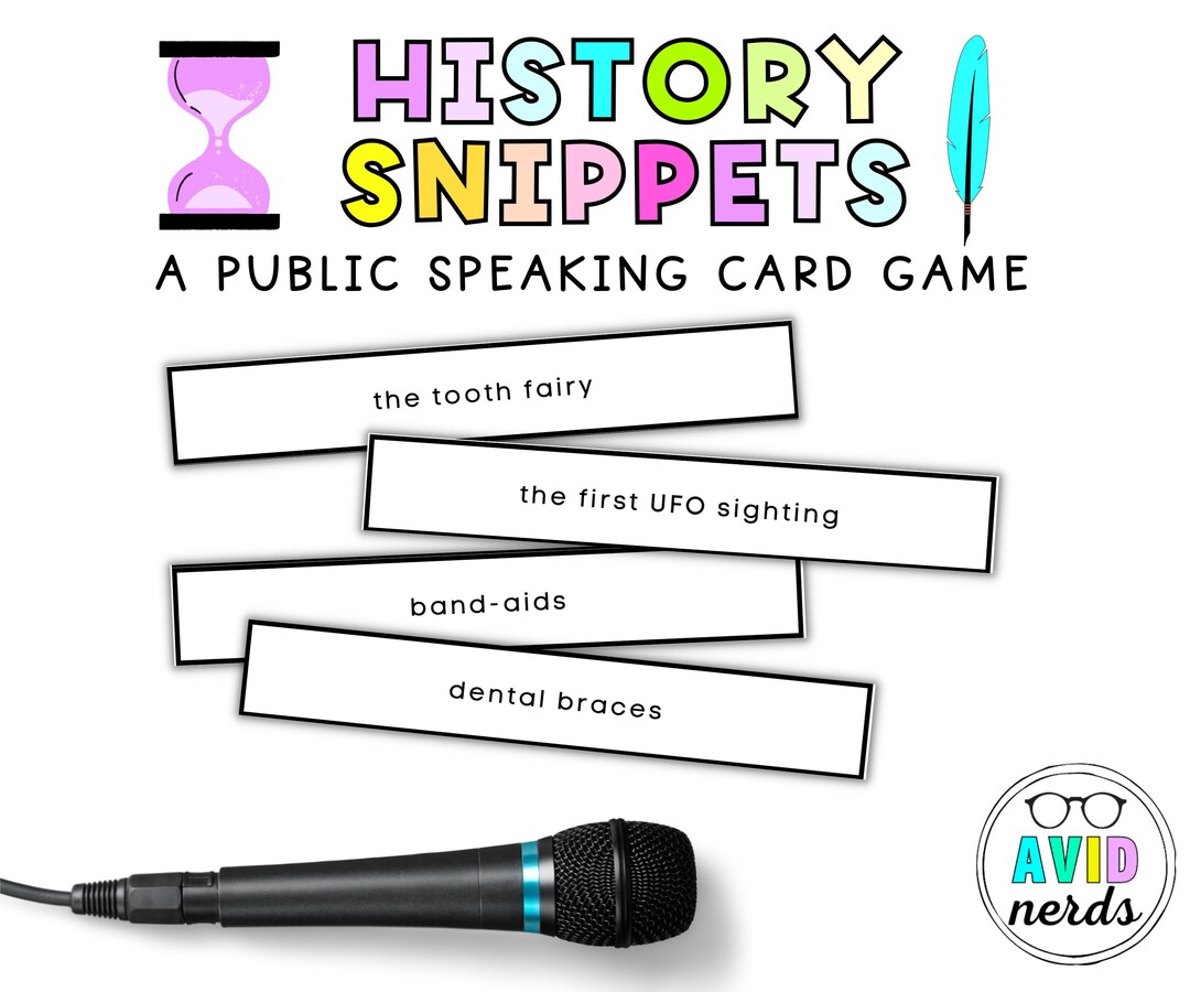 Homeschool Public Speaking Card Game Activity - Etsy