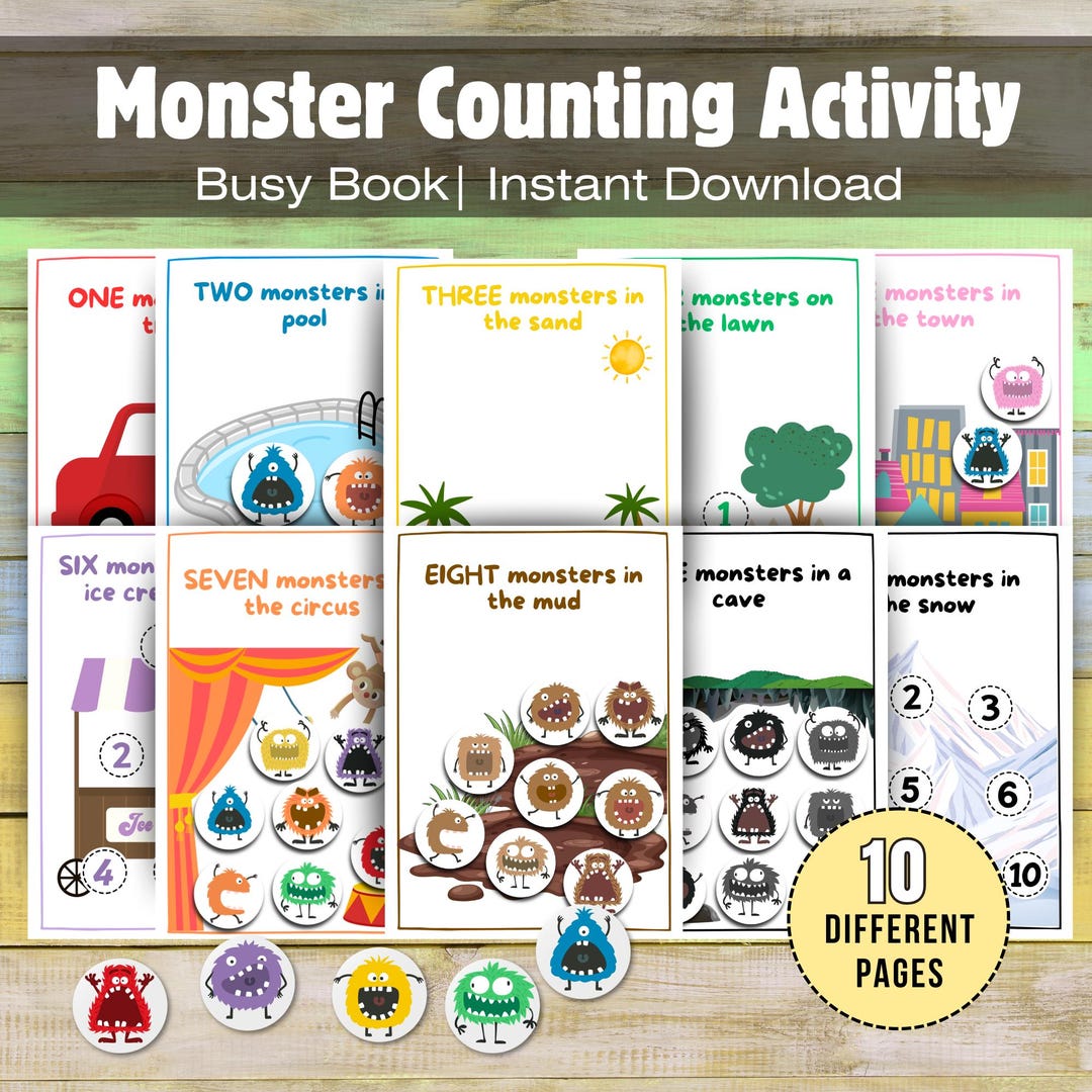 Printable Toddler Busy Book Counting Activity | Learning Binder ...