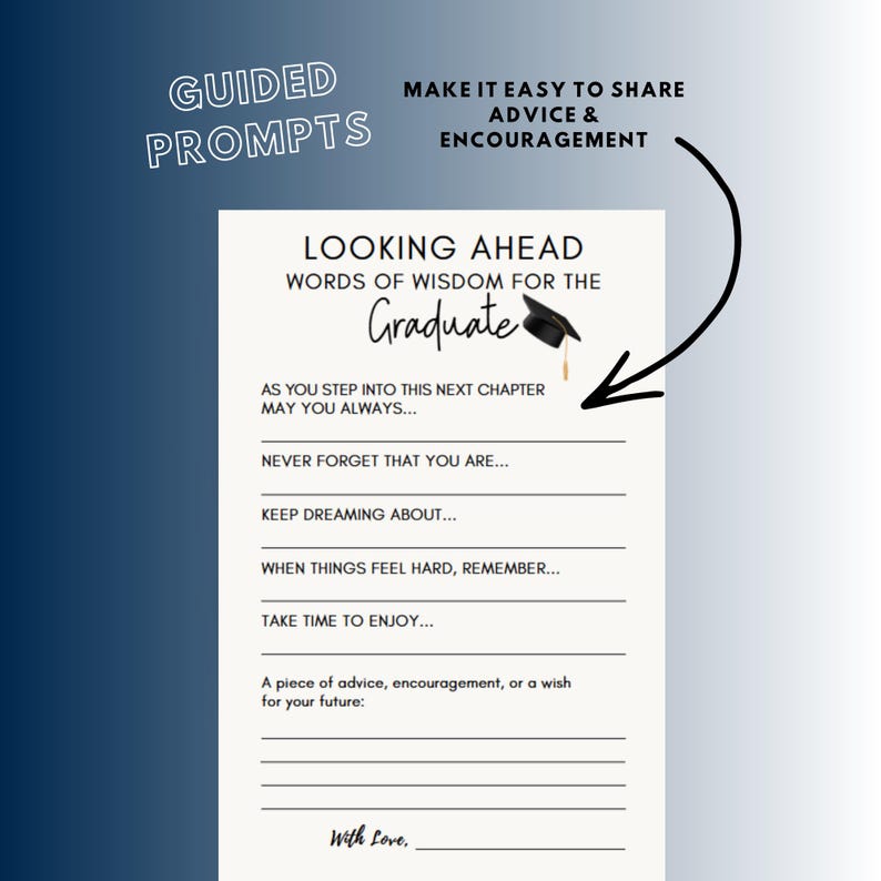 Graduation Advice Cards Printable College Send off for the Graduate ...