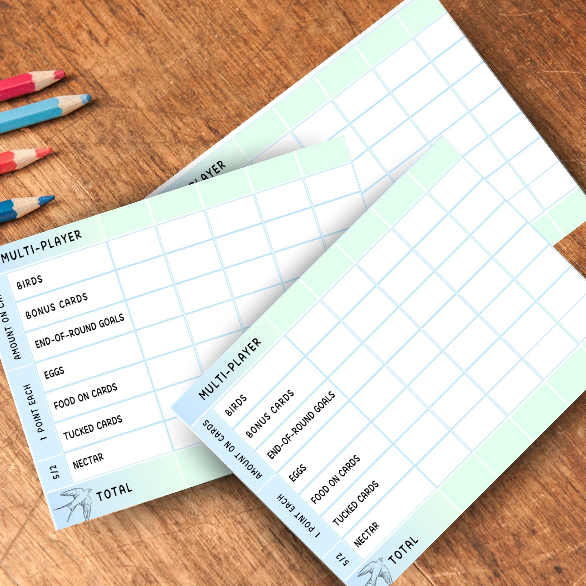 Bird-themed Board Game Printable Score Sheet, Instant Download, Board ...