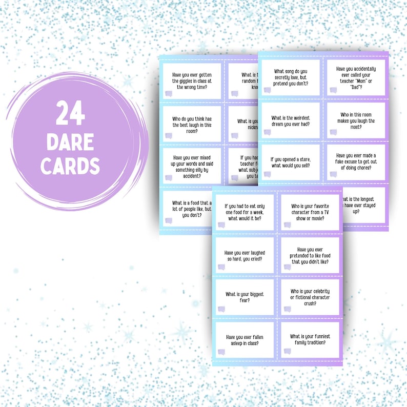 Printable Tween Truth or Dare Game, Kids Sleepover Party Game, Slumber ...