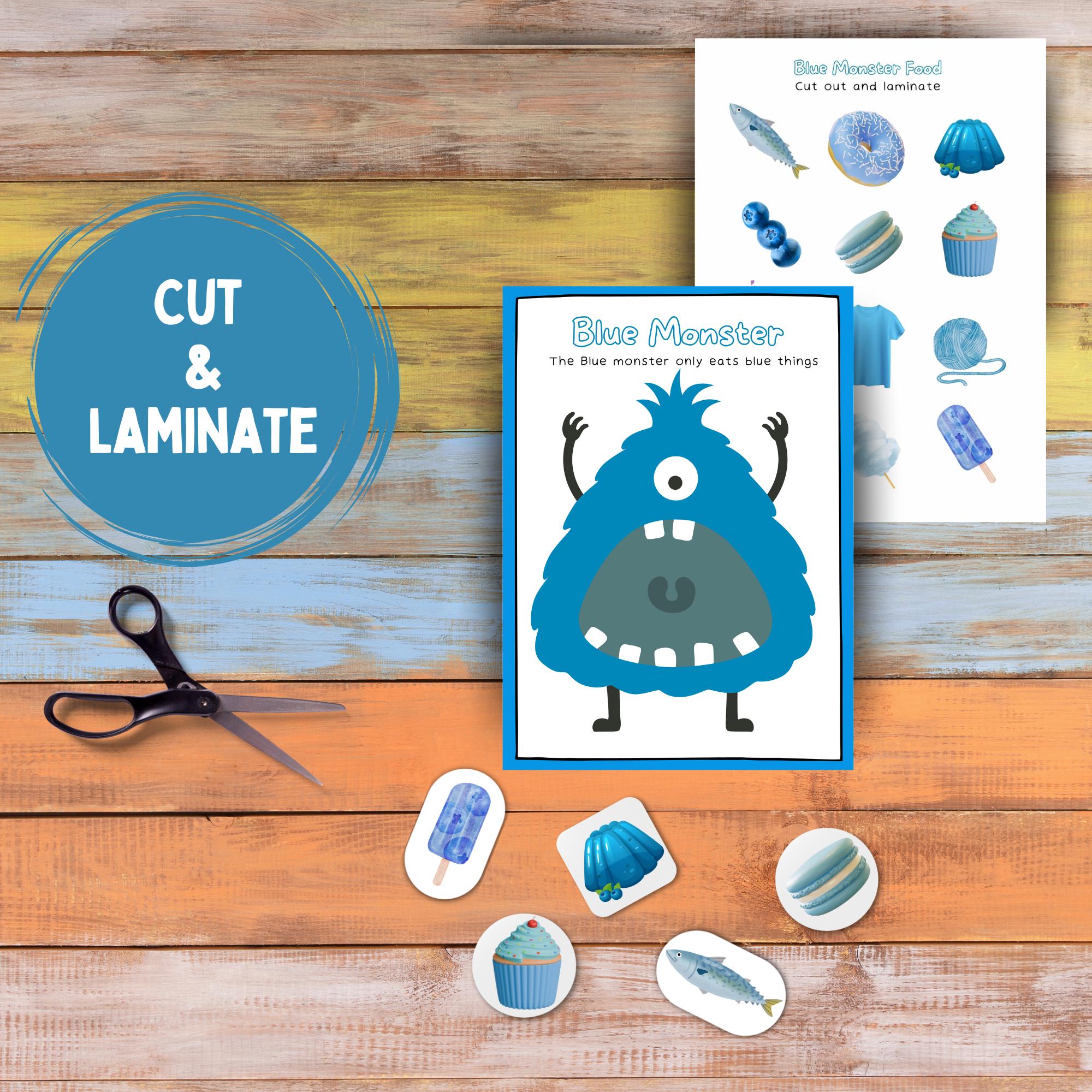 Printable Monster Color Sorting Busy Book for Toddlers, Toddler Color ...
