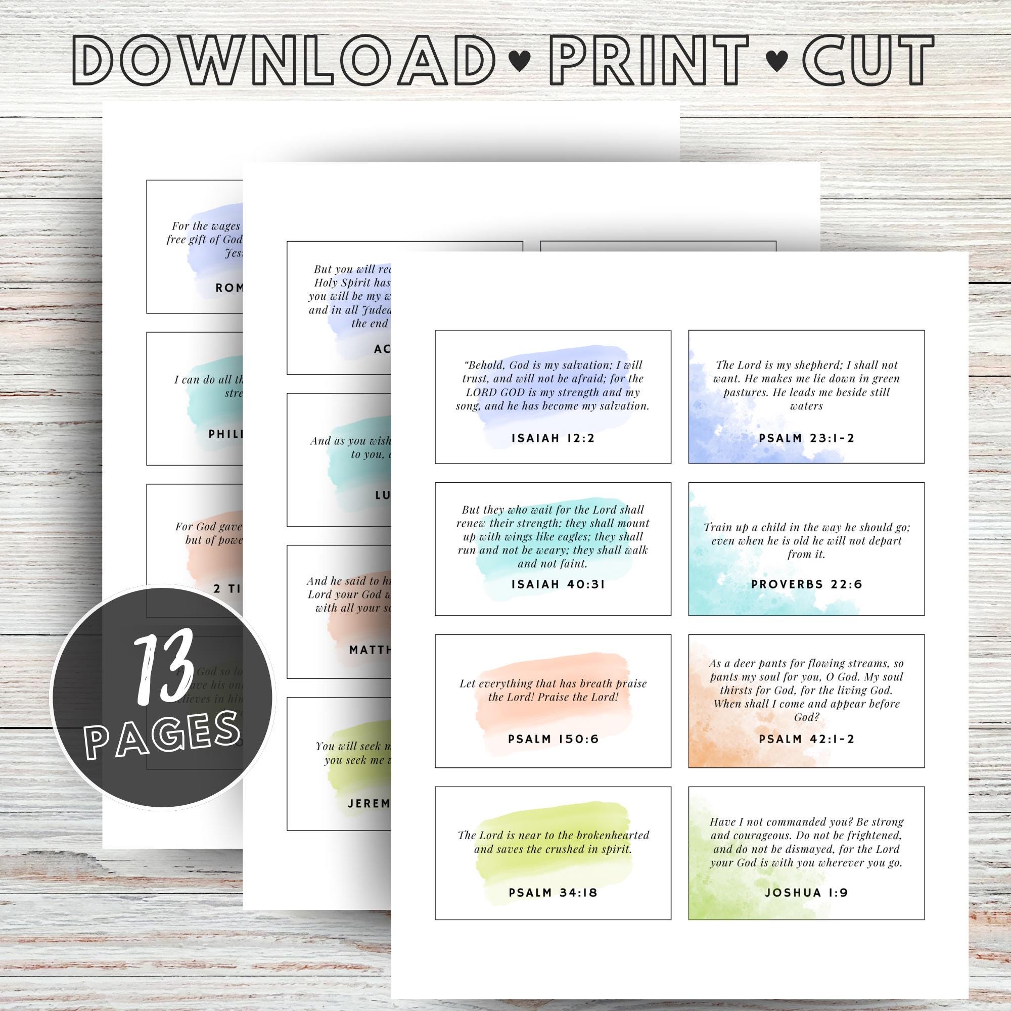 100 Printable Bible Verse Cards, Bible Memory Verses, Bible Verse ...