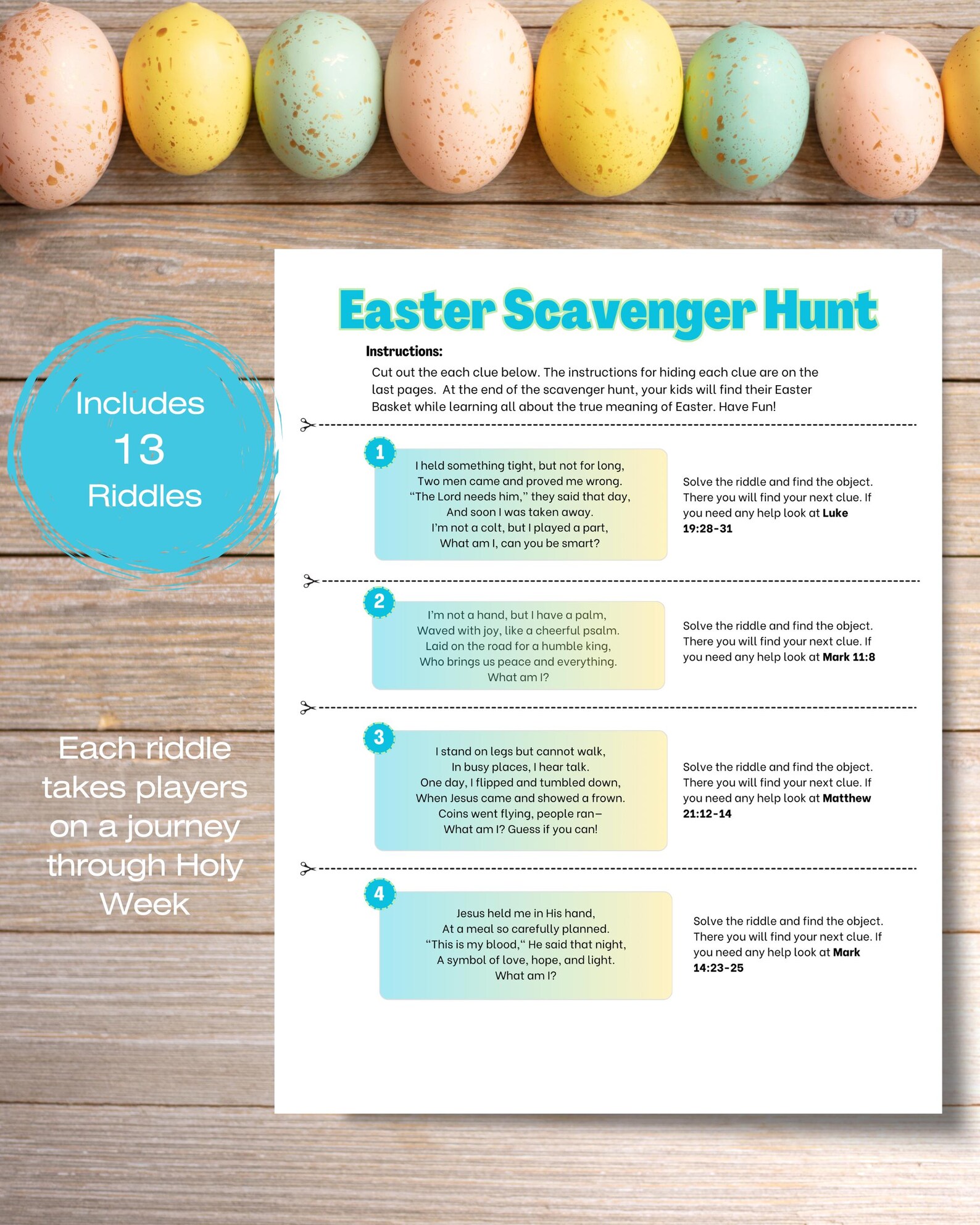 Easter Treasure Hunt, Easter Scavenger Hunt, PDF Printable, Easter ...