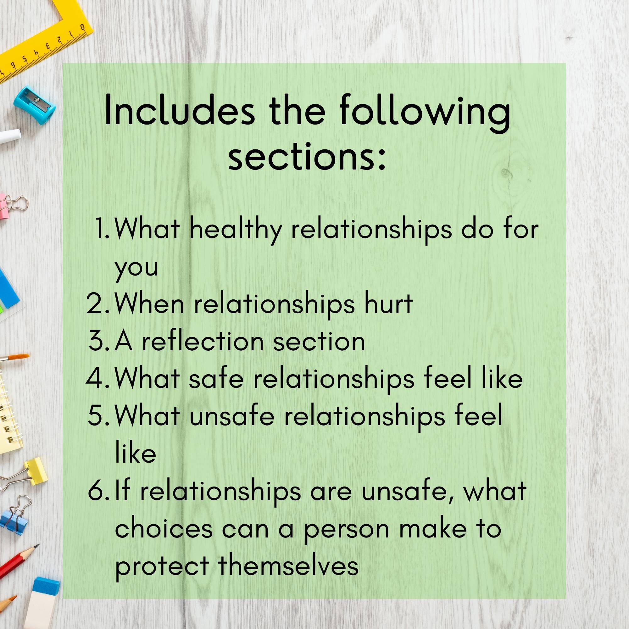 Teen Healthy Relationships Worksheets, Therapy Worksheets for Teens or ...