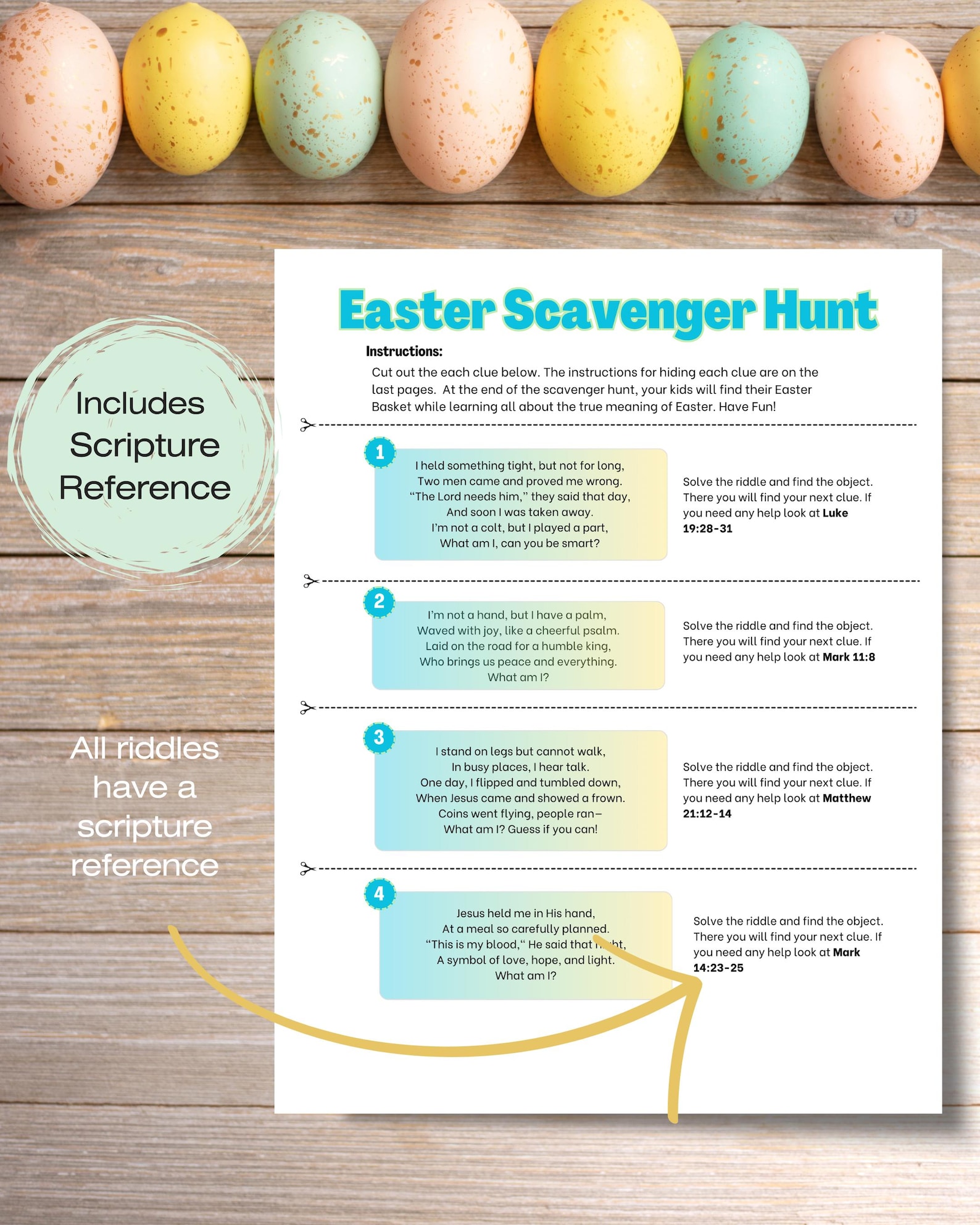 Easter Treasure Hunt, Easter Scavenger Hunt, PDF Printable, Easter ...