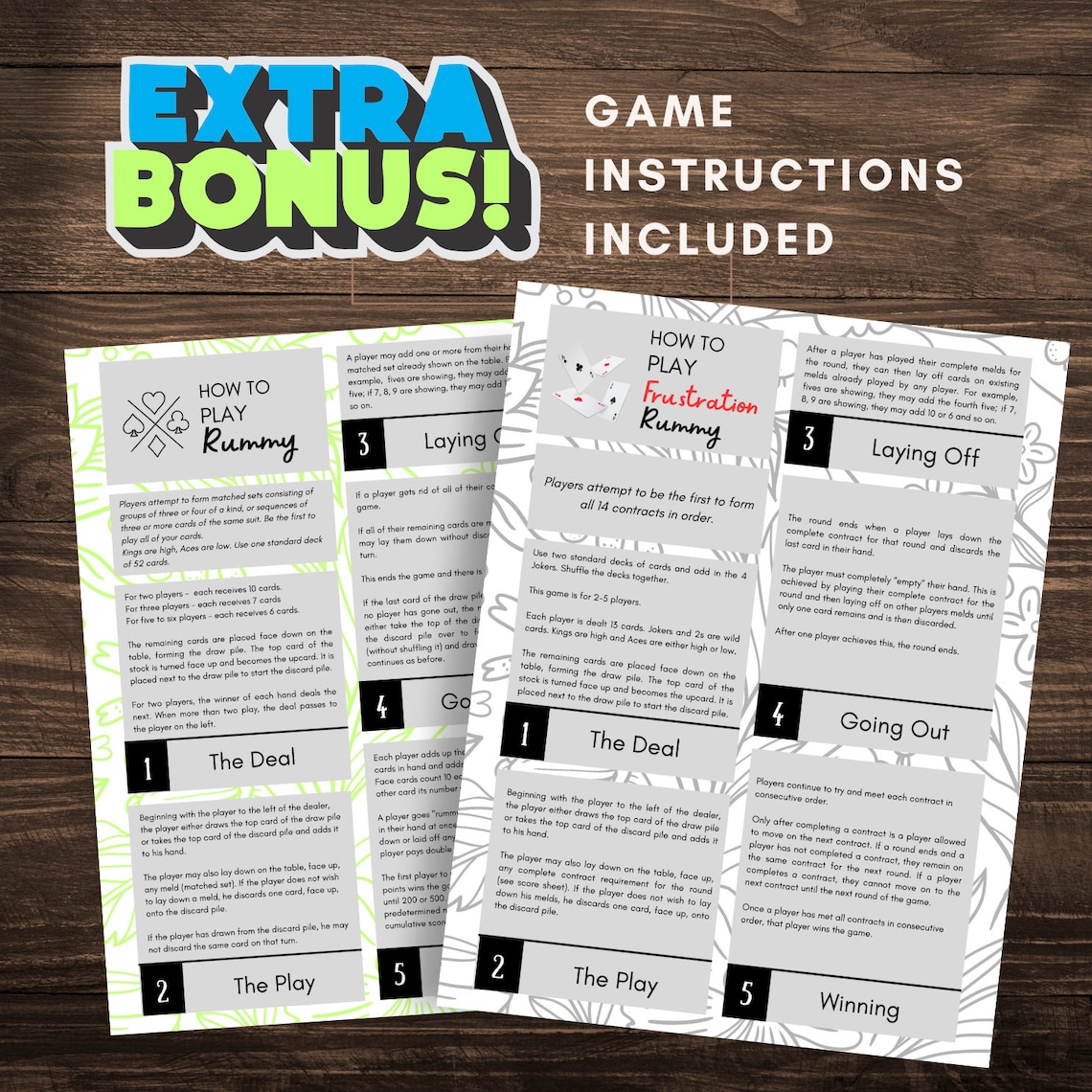 Rummy Score Sheet, Frustration Rummy Score Sheet, Printable Score Sheet ...