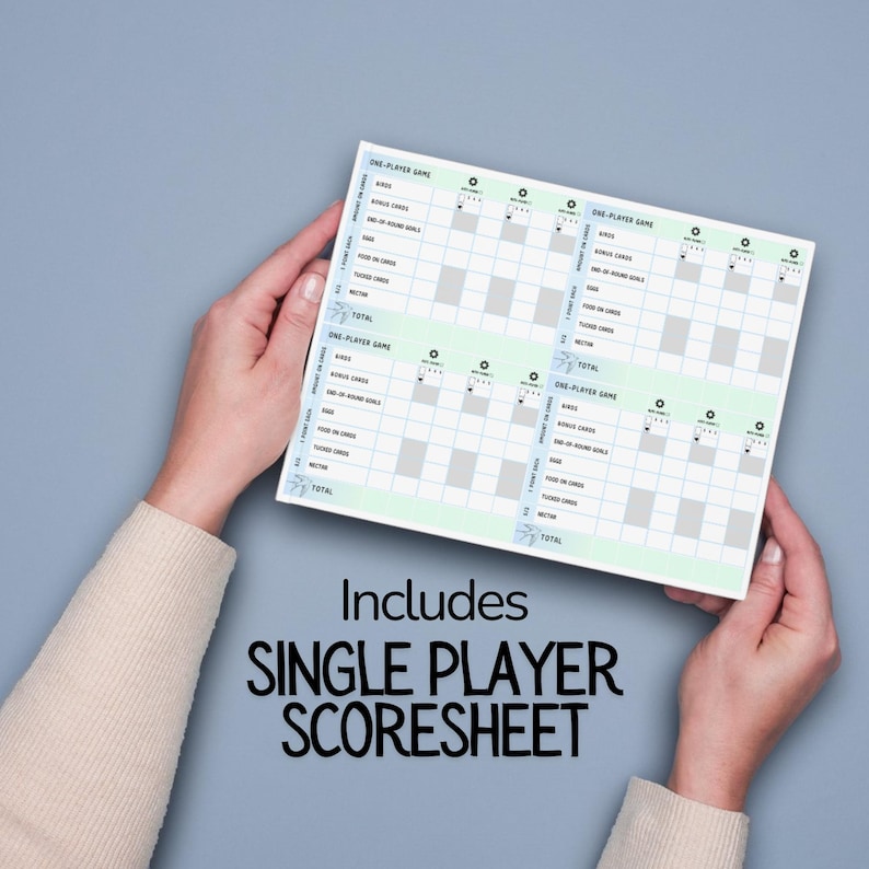 Bird-themed Board Game Printable Score Sheet, Instant Download, Board Game Scoring, Replacement ...