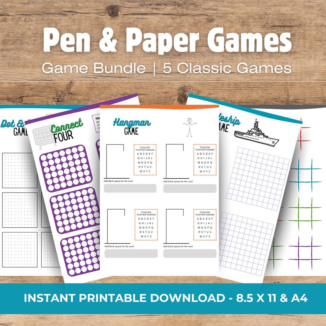 Printable Pen and Paper Game Bundle | Road Trip Games | Travel ...