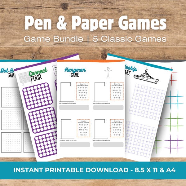 Paper Pen Games - Etsy