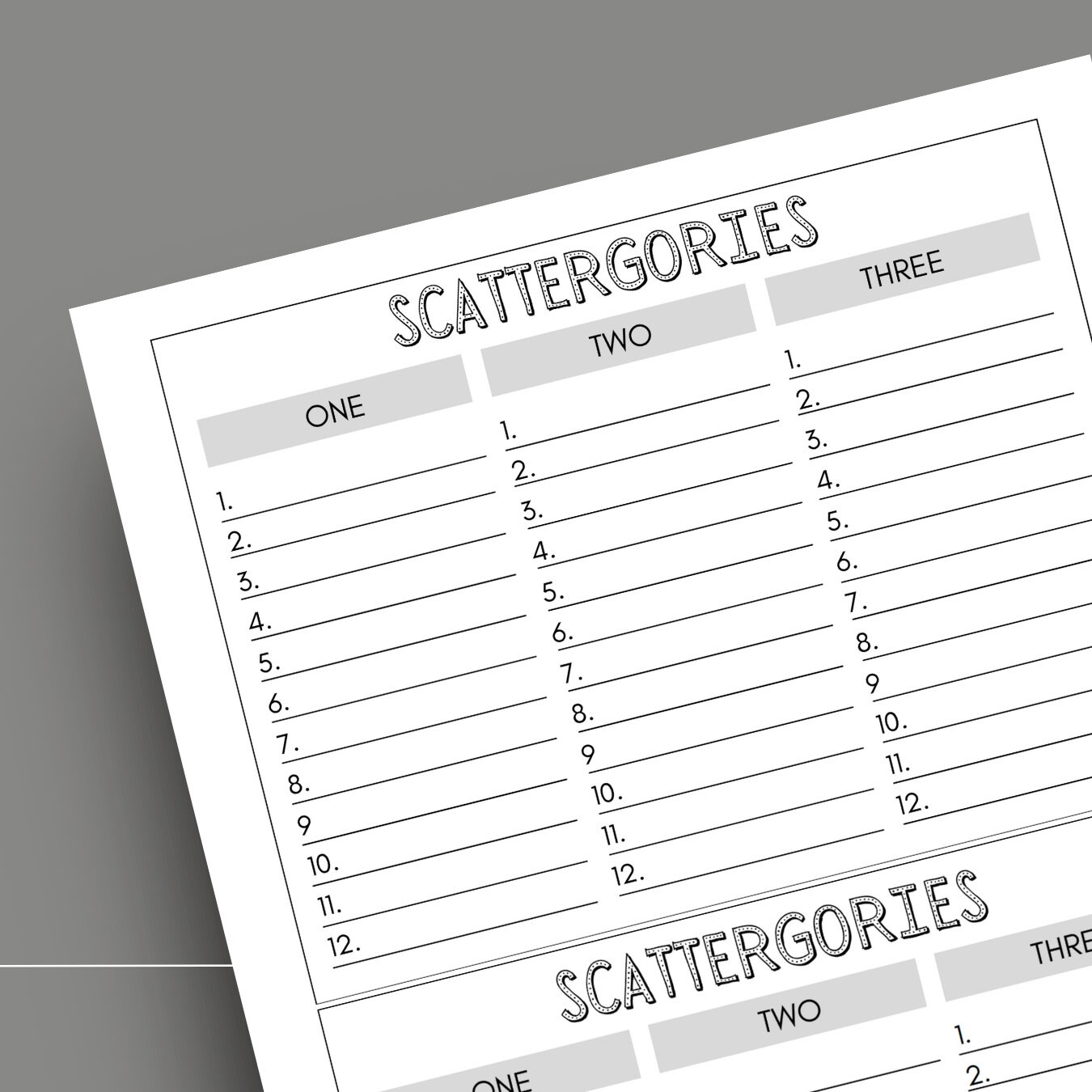 Scattergories Refill Sheetscore Sheets Refill Sheetsscatergories Sheet ...