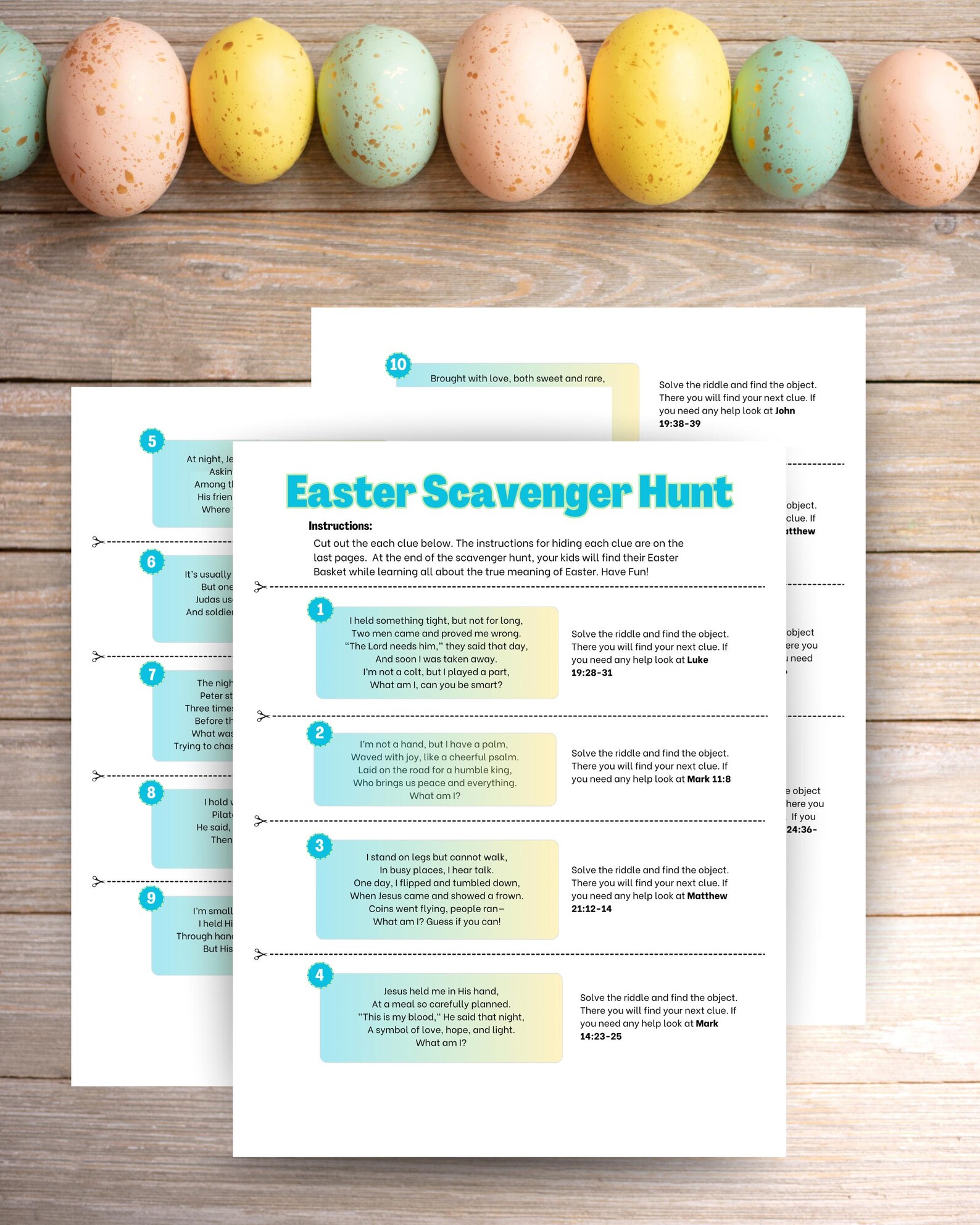 Easter Treasure Hunt, Easter Scavenger Hunt, PDF Printable, Easter ...