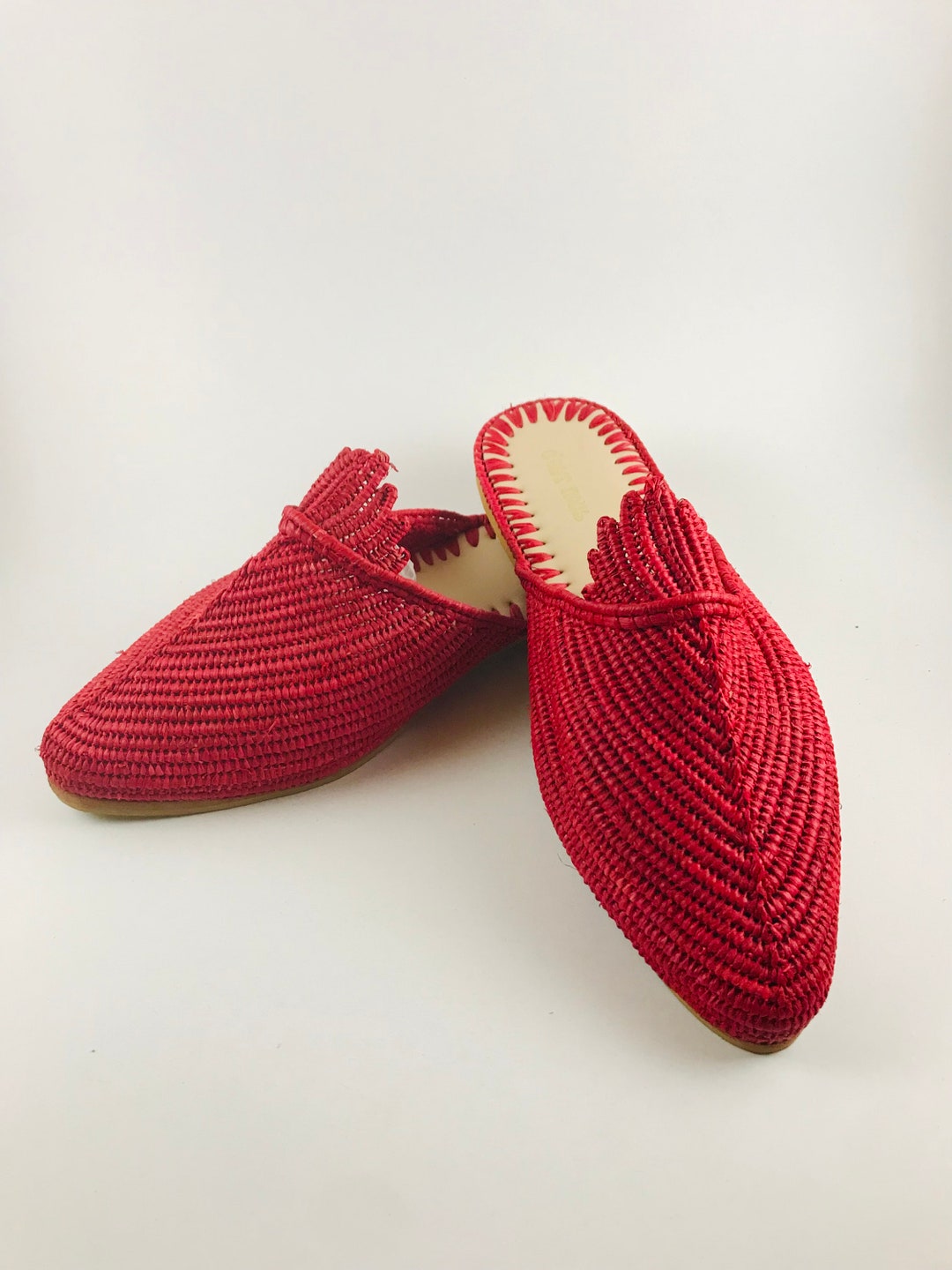 Moroccan Raffia Shos , Handmade Raffia , Vintage Charm , Woman Shoe ...