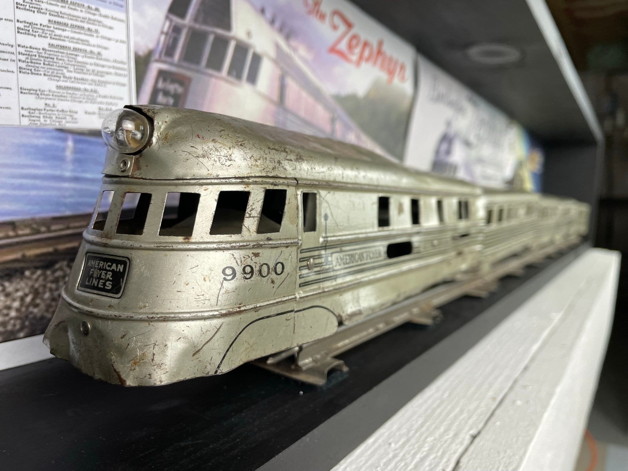 American Flyer, Burlington Zephyr, Train, Collectors Display, Circa ...