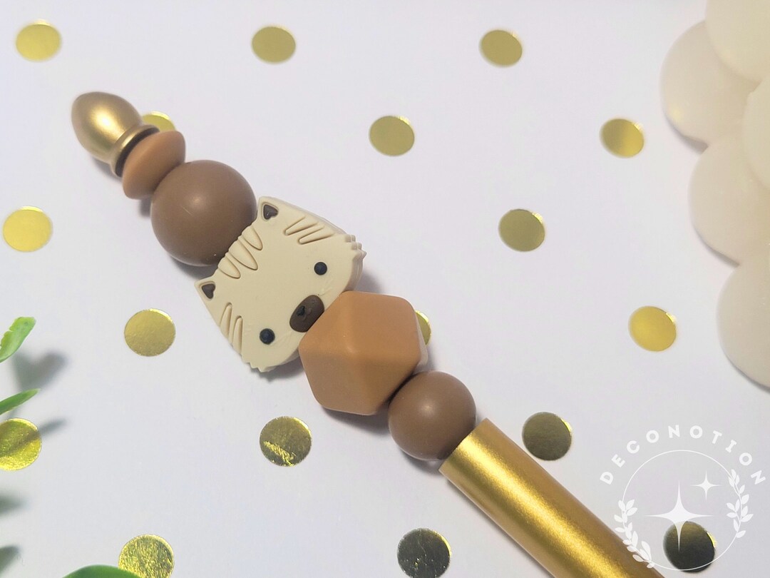 Vanilla Cat Beaded Pen Sensory Tool Discreet Fidget for Adults Gold ...