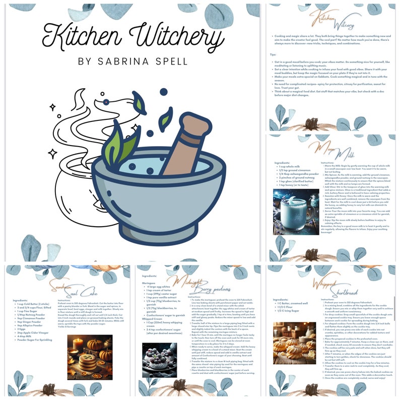 Kitchen Witcery Recipes. Witch Sweet Dessert Recipes - Etsy