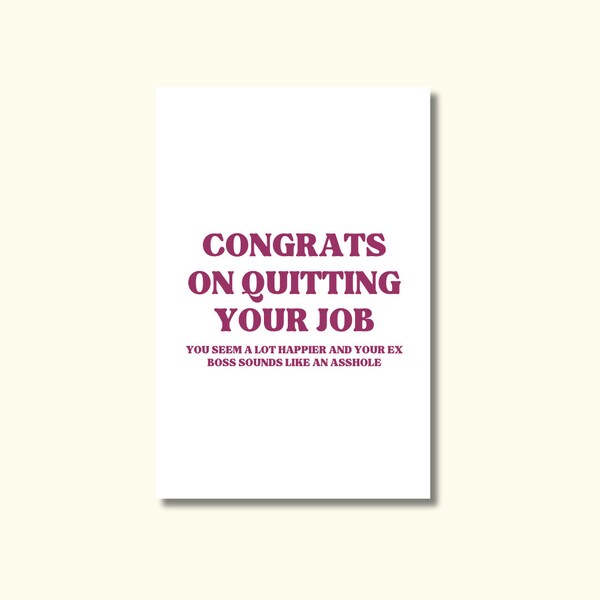 Quitting Job Card - Etsy