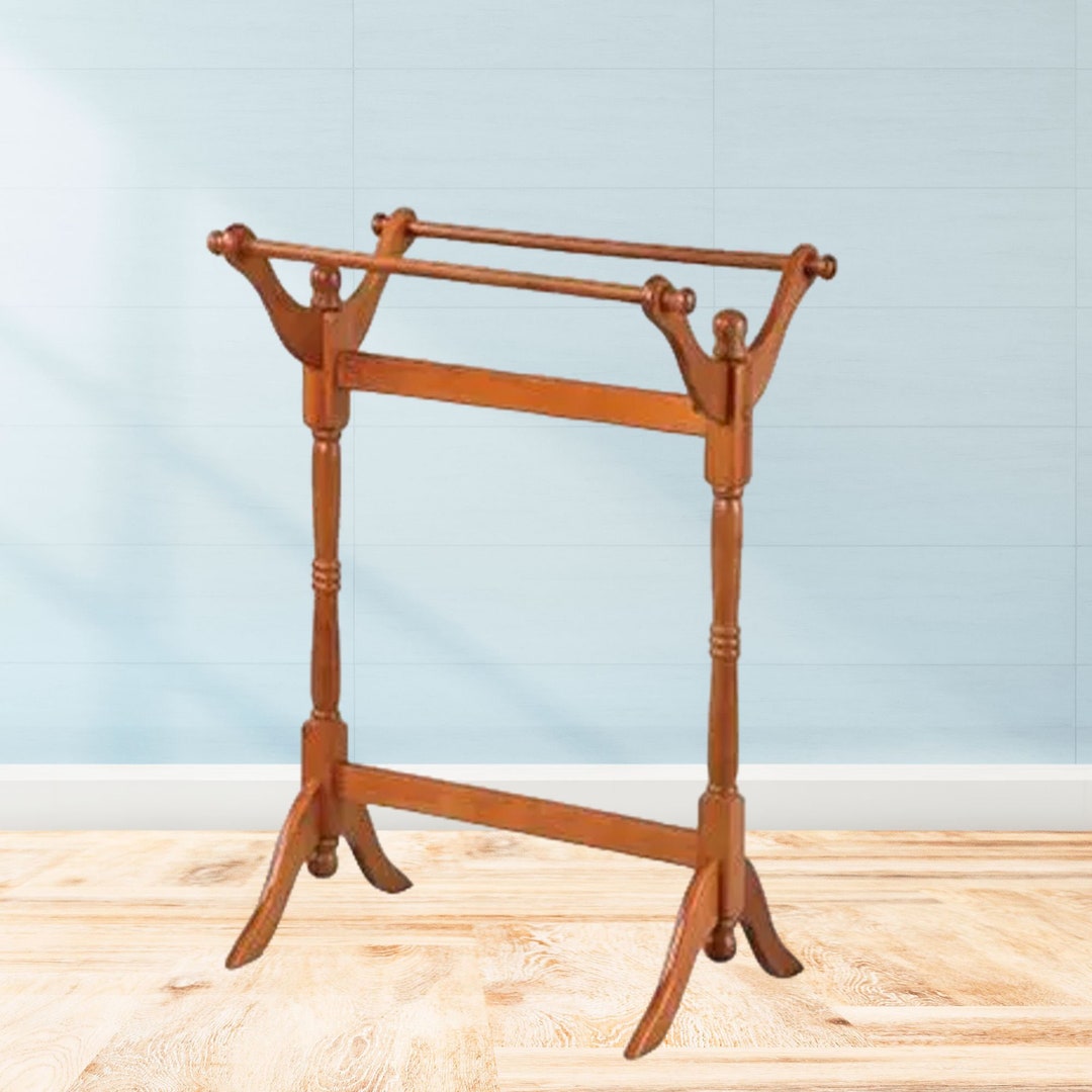 Wooden Quilt Rack Stand Blanket, Display Storage Blanket Rack Stand ...