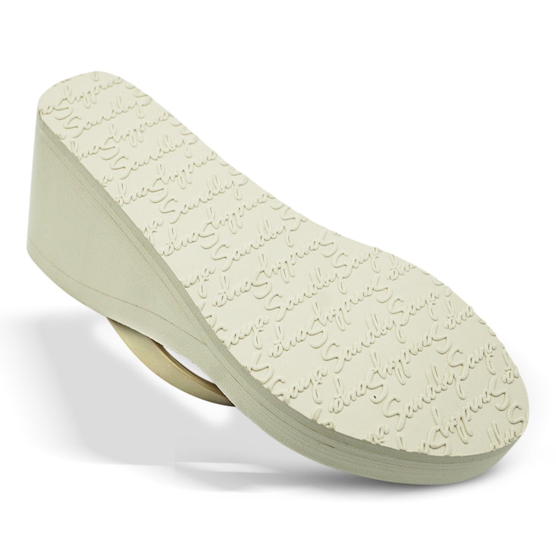 3 Pairs Beige Wedge Flip Flops: 3-inch Heel, Women's Sandals - Etsy