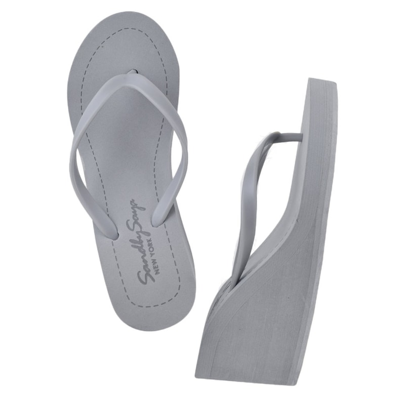 3 Pairs High Wedge Flip Flops in Gray for Women_high Quality Gifts - Etsy