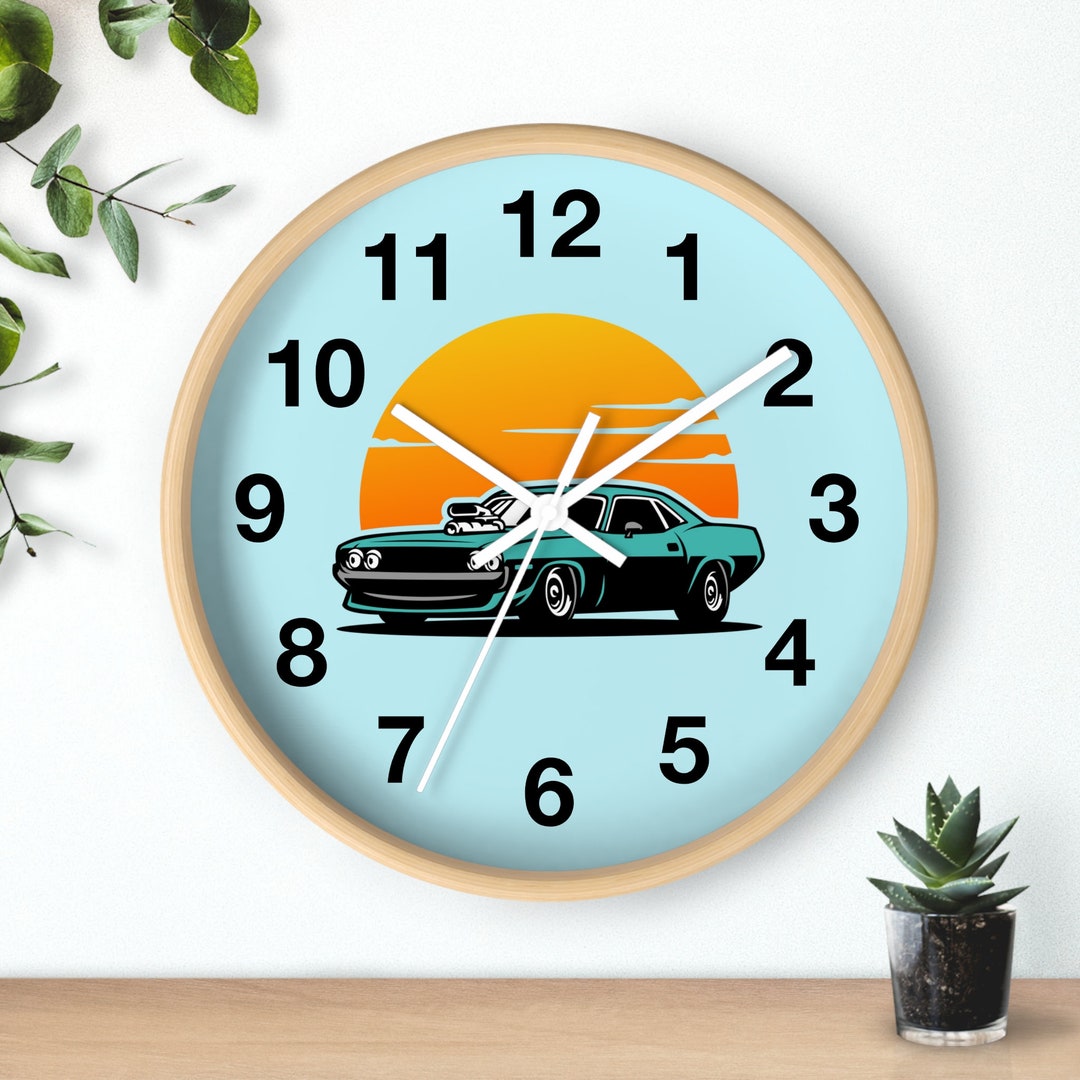 Classic Car Wall Clock for Kids Bedroom, Decor for Children's Room ...