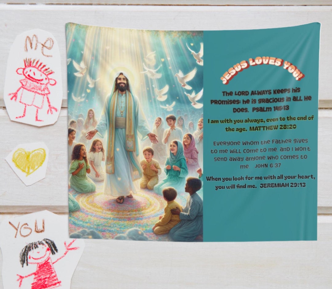 Kids Bible Verse Wallart, Sunday School Classroom Decor, Christian Boy ...