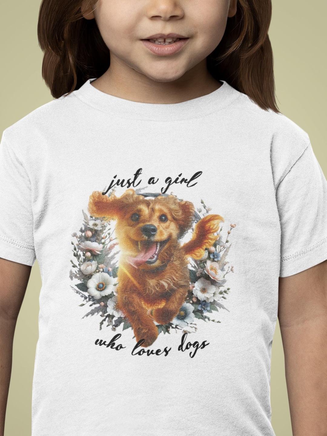 Kids Just A Girl Who Loves Dogs Shirt, Goldendoodle Kids Shirt, Doodle ...