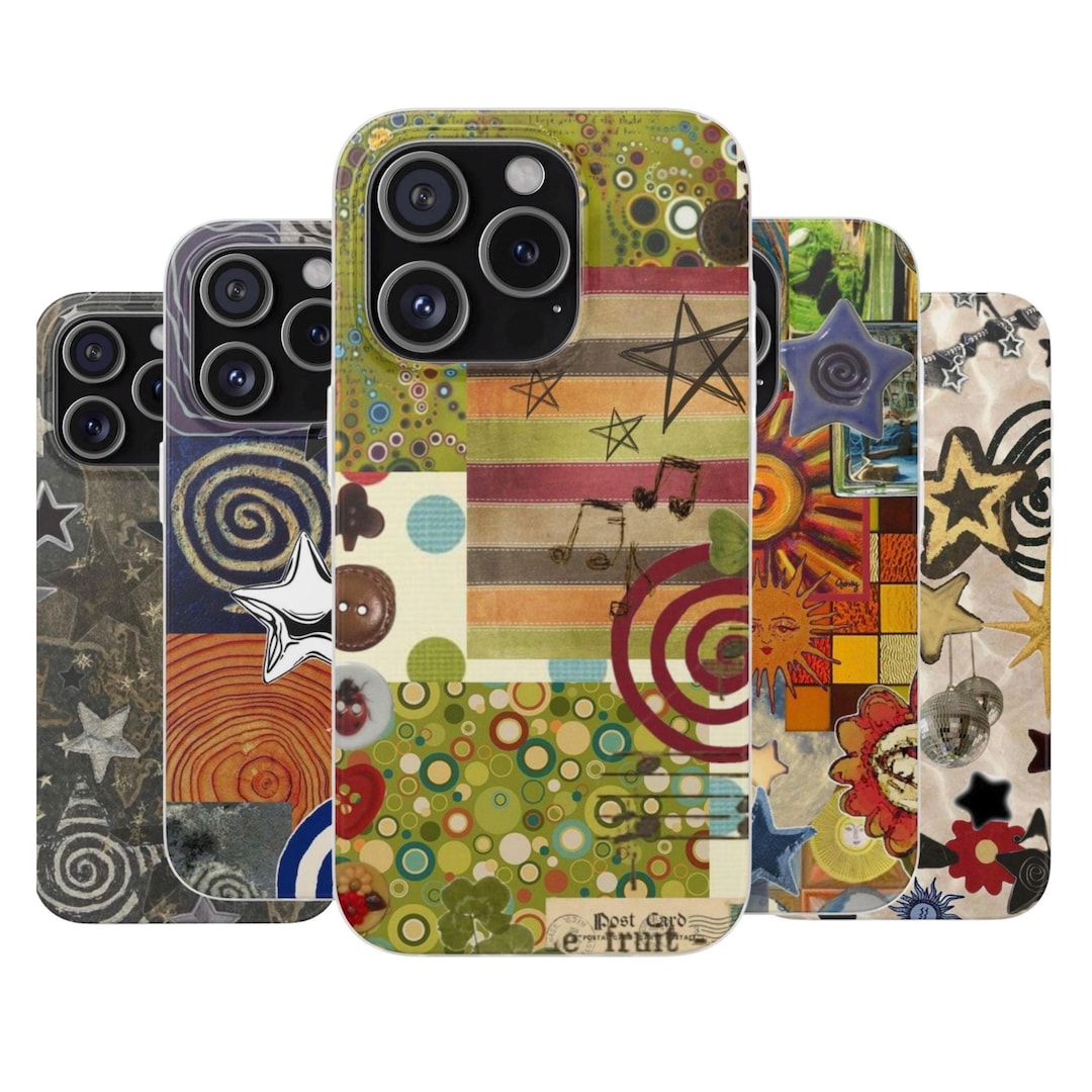 Retro Whimsy Artistic Collage Phone Cases, Star Phone Case, Aesthetic ...