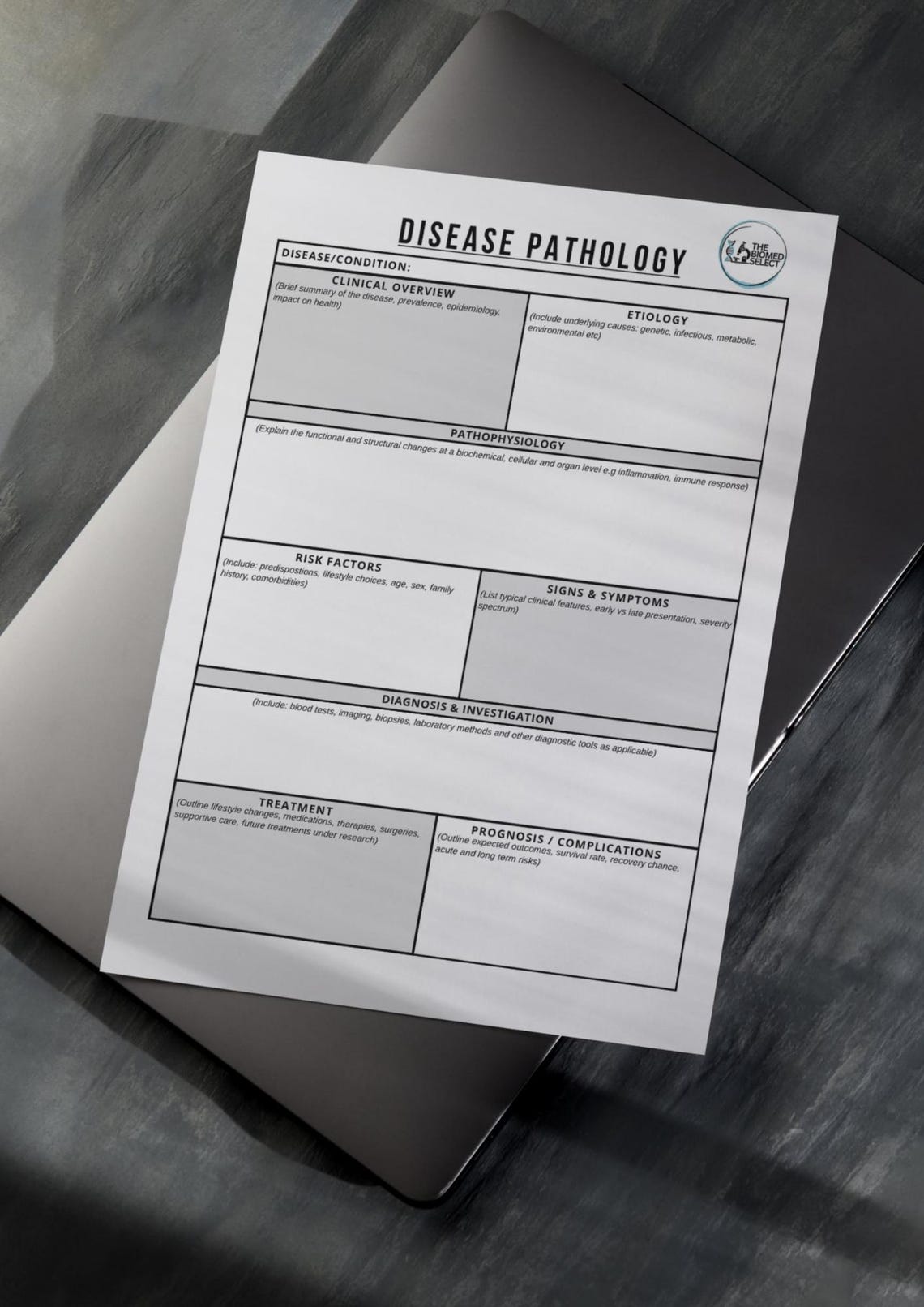 Disease Pathology Revision Template, Biomedical Science - Instant ...
