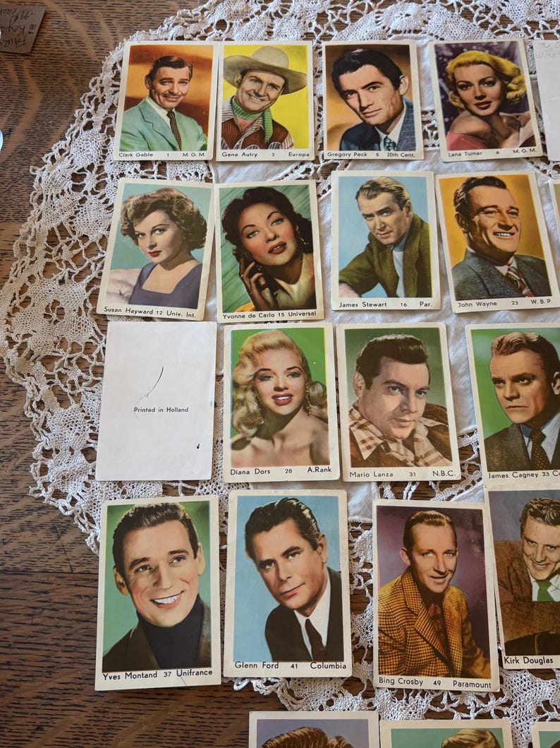 1950s Hollywood Film Star Trading Cards Lot (27) Elvis Presley, James ...