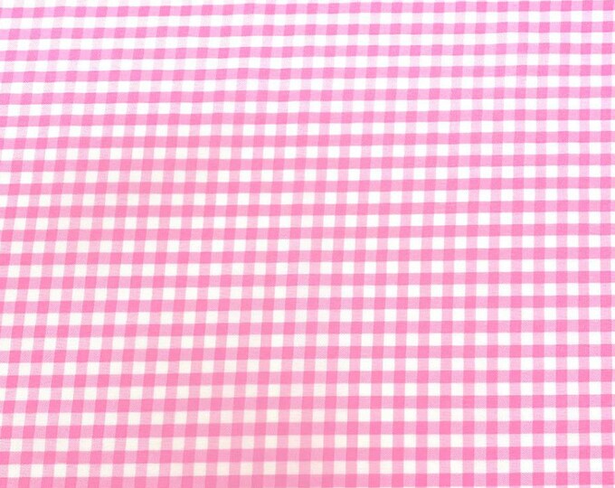 Fabric Remnant 36" L X 22" W - Pink Gingham Fabric - Basic Poly Cotton ...