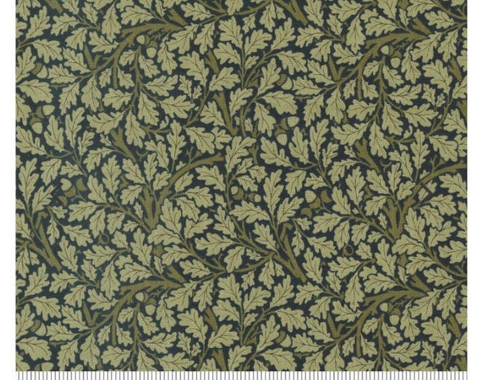 Fabric Remnant 18 L X 44 W Oak Leaf Hedge Damask Black 100% Cotton ...