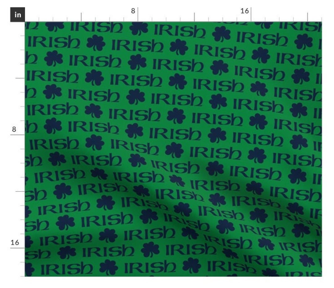 Fabric - Yard (36"l X 54" W) or Fat Quarter (18"l X 27"w) "irish Navy ...