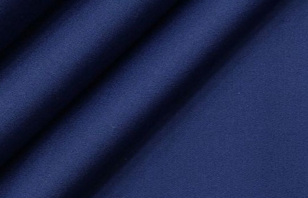 Fabric Remnant 18" L X 54" W - Navy Blue Poly Cotton Blend Fabric ...