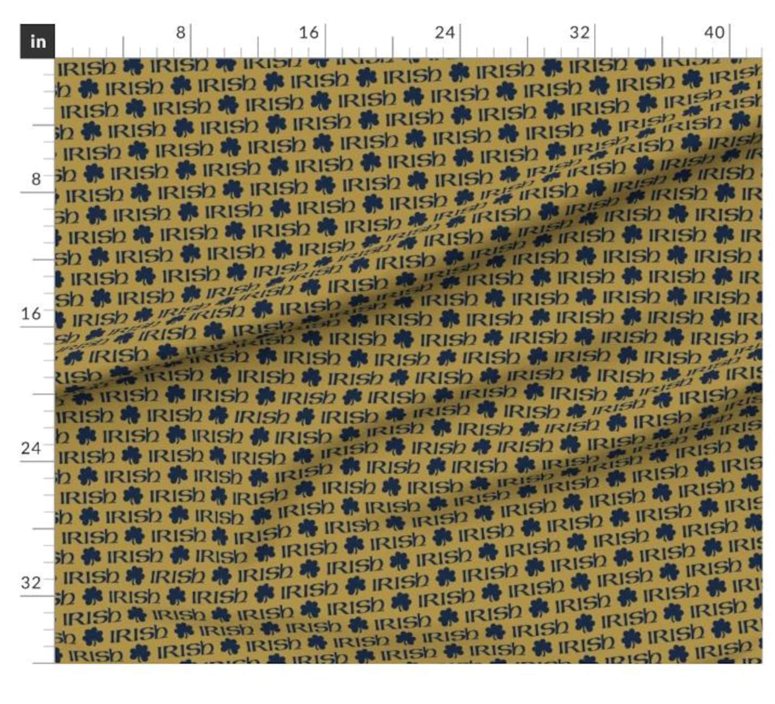 Fabric - Yard (36"l X 54" W) or Fat Quarter (18"l X 27"w) "irish Navy ...