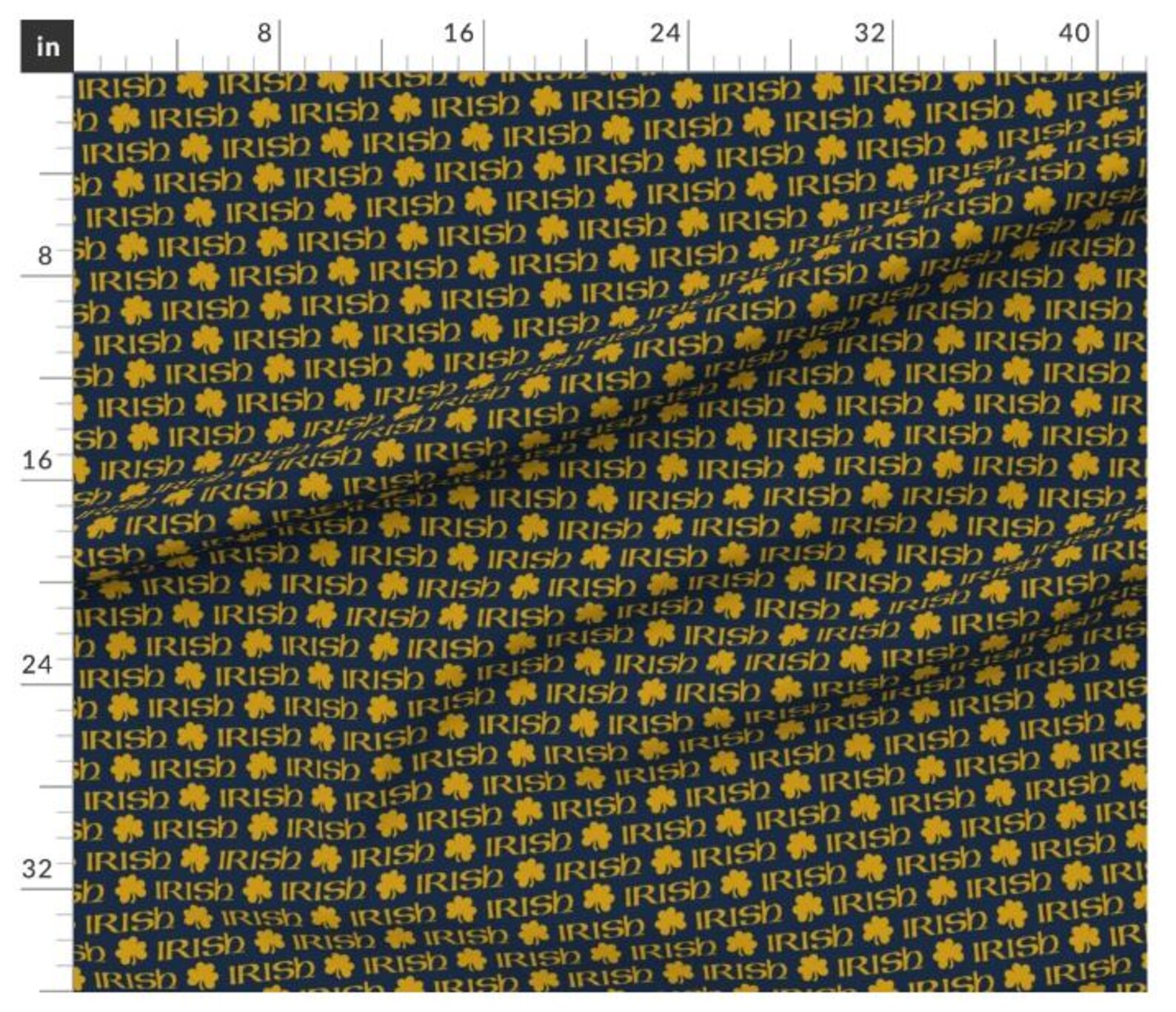 Fabric - Yard (36"l X 54" W) or Fat Quarter (18"l X 27"w) - "irish Gold ...
