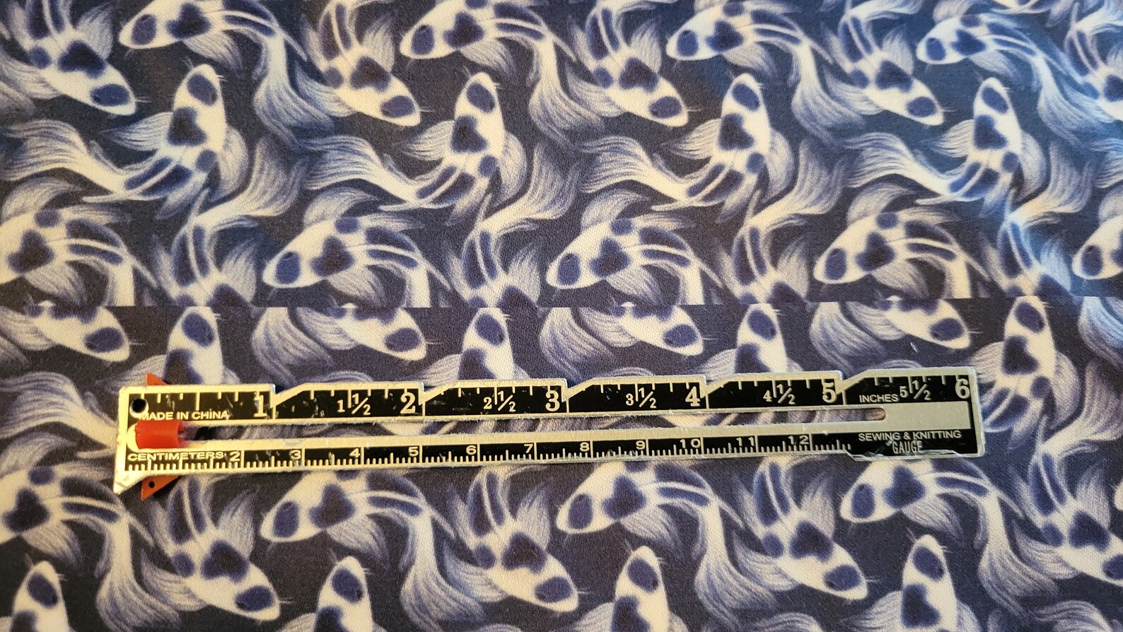 Shibori Koi Fish by the Half Yard (18"l X 54"w)- Flaw in Repeat (see ...