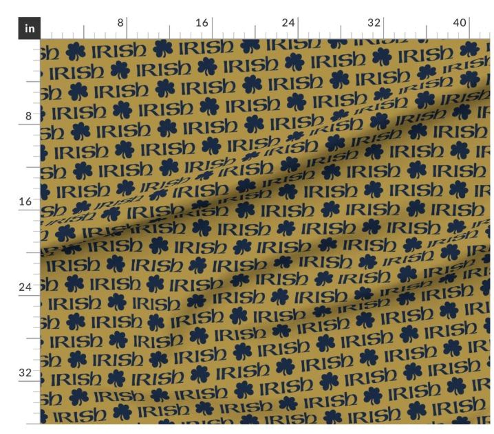 Fabric - Yard (36"l X 54" W) or Fat Quarter (18"l X 27"w) "irish Navy ...