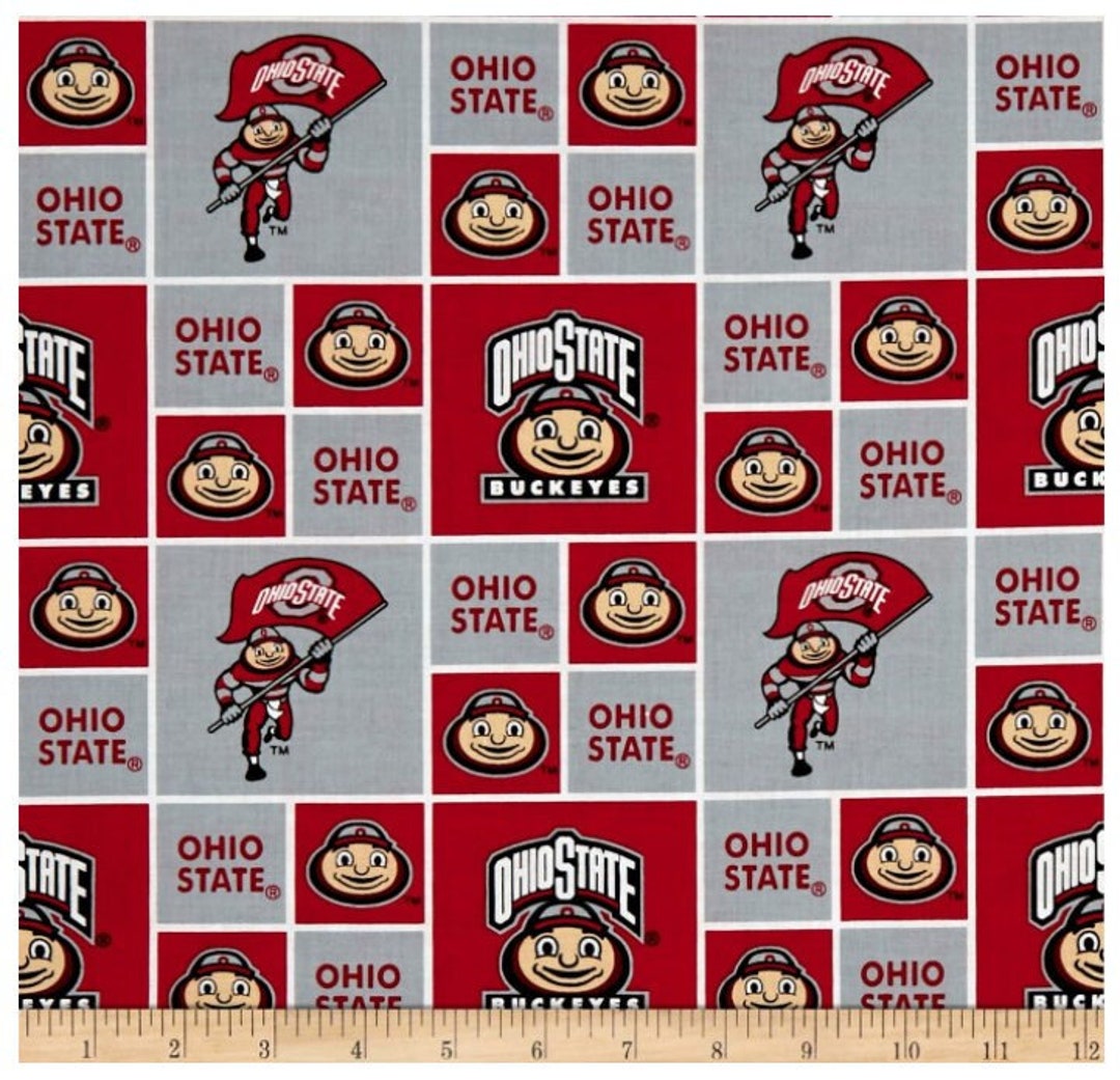 NCAA Ohio State Buckeyes - Fabric by the Half Yard (18" L X 44" W). 100 ...