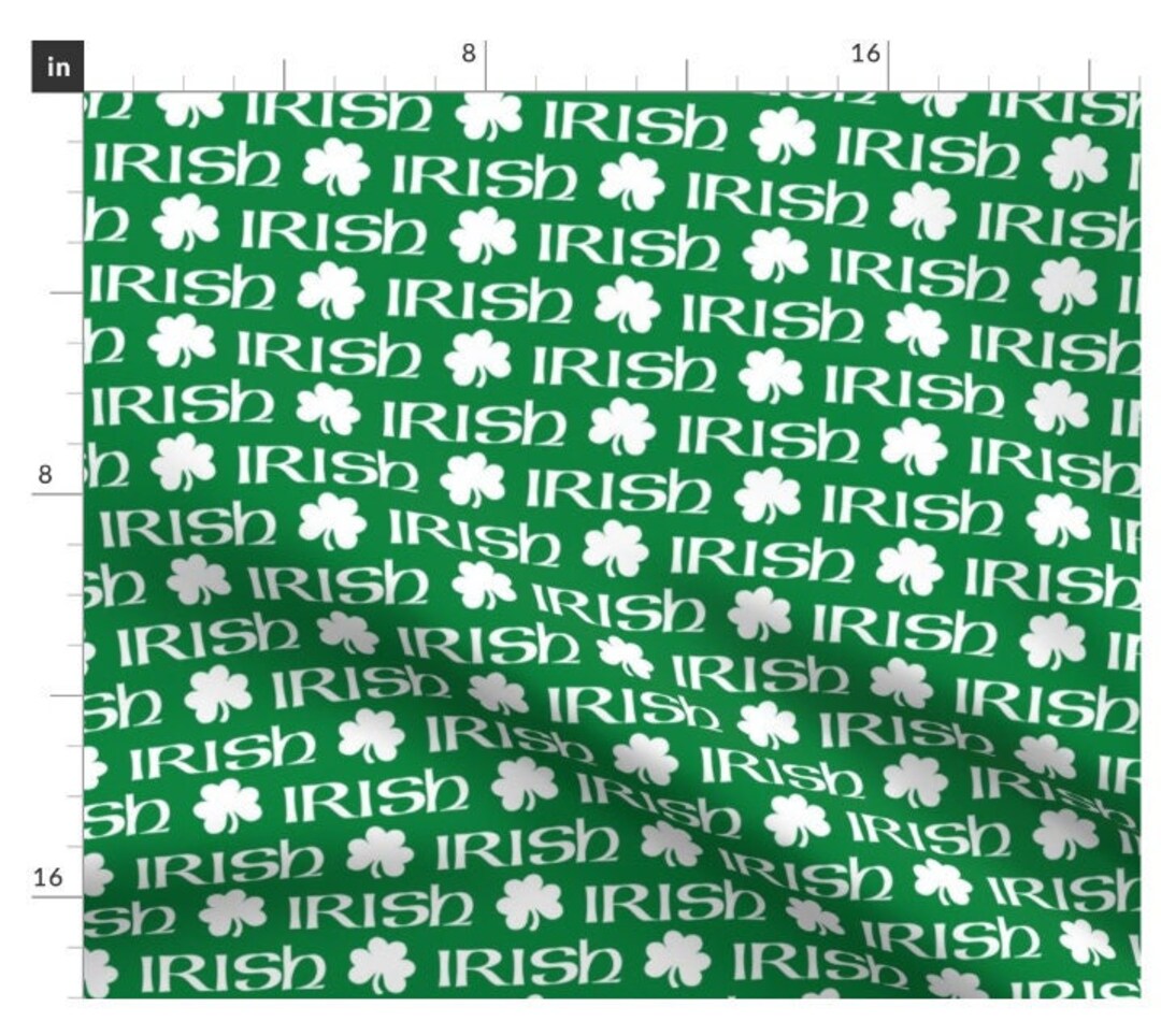Fabric - Yard (36"l X 54" W) or Fat Quarter (18"l X 27"w) "irish White ...
