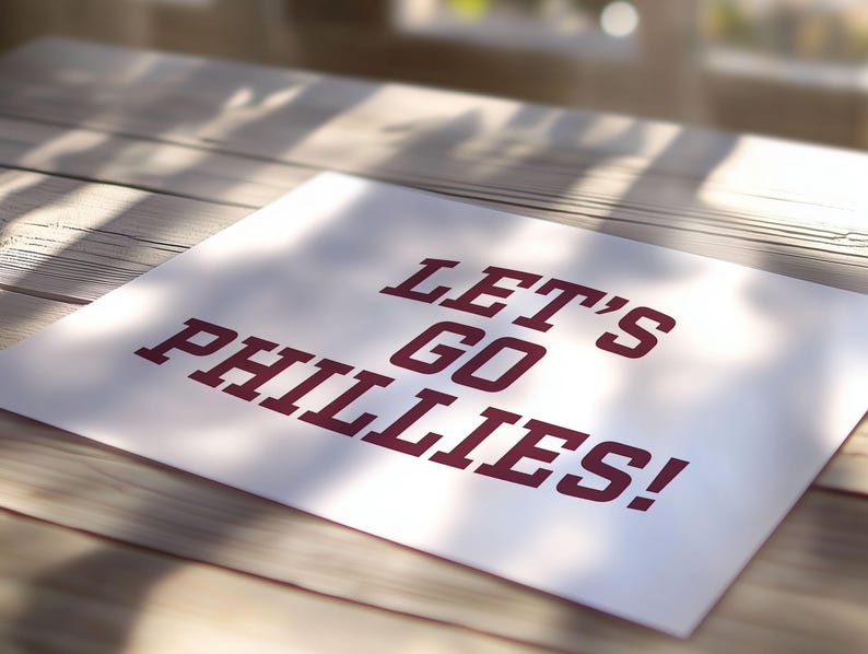 Printable "go Phils!" Poster: Philadelphia Phillies Baseball Print ...