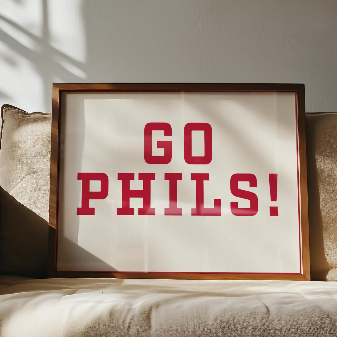 Printable "go Phils!" Poster: Philadelphia Phillies Sports Art (digital ...