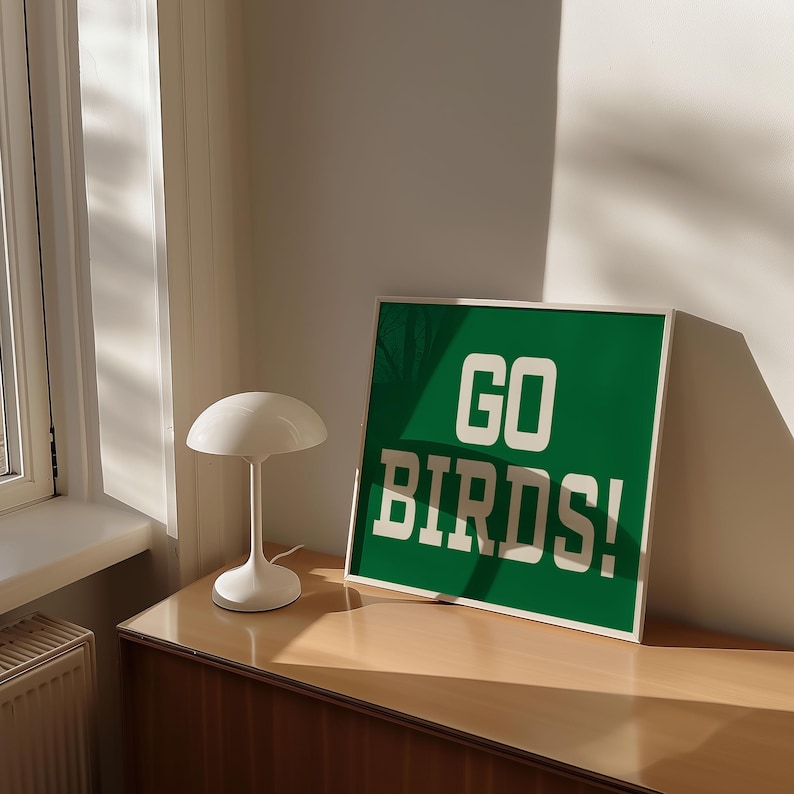 Go Birds! Philadelphia Eagles Throwback Poster: Kelly Green Retro ...